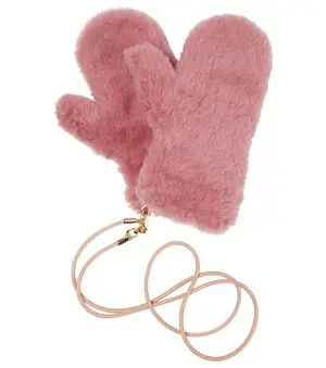 Max Mara Max Mara Ombrato Teddy Mittens Pink