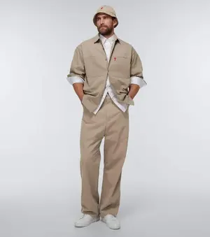 Ami Alex Fit Straight Cotton Gabardine Pants