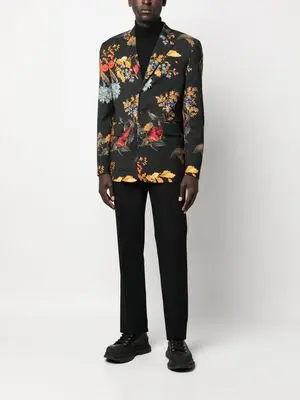 COUNTY OF MILAN Floral-print Single-breasted Blazer
