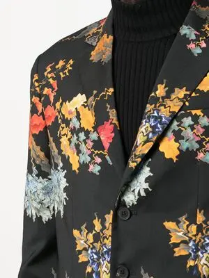 COUNTY OF MILAN Floral-print Single-breasted Blazer