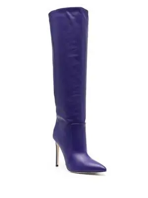 Paris Texas 100mm Knee-high Boots - Purple