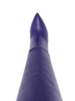 Paris Texas 100mm Knee-high Boots - Purple