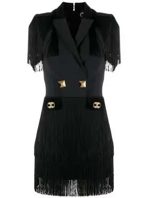 Elisabetta Franchi Fringed-detailing Mini Blazer Dress