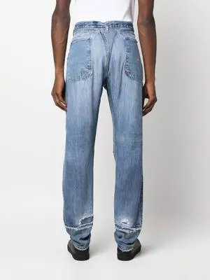 GREG LAUREN Patchwork Straight-leg Jeans