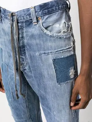 GREG LAUREN Patchwork Straight-leg Jeans