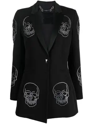 Philipp Plein Skull-embellished Single-breasted Coat