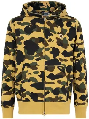 A BATHING APE 1st Camo One Point Full-zip Hoodie - Yellow