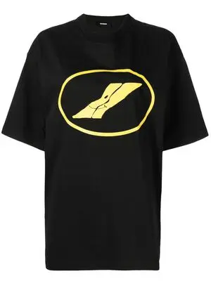 We11Done Logo-print Crew-neck T-shirt - Black