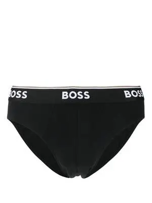 BOSS Logo-waistband Briefs Set Of 3 - Black