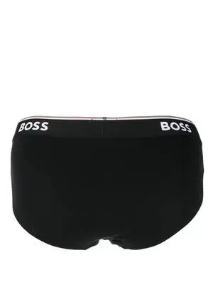 BOSS Logo-waistband Briefs Set Of 3 - Black