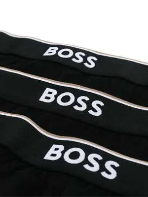 BOSS Logo-waistband Briefs Set Of 3 - Black