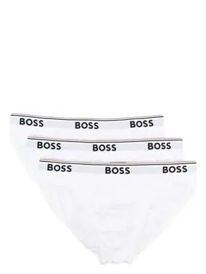 BOSS Logo-waistband Briefs Set Of 3 - White