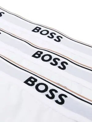 BOSS Logo-waistband Briefs Set Of 3 - White