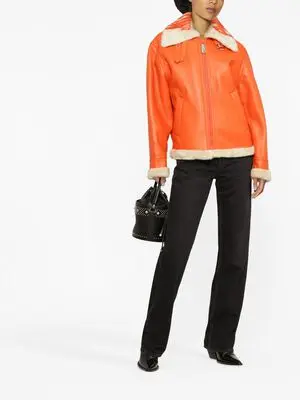 Philipp Plein Faux-leather Aviator Jacket