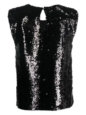Philipp Plein Sequin-embellished Sleeveless Blouse