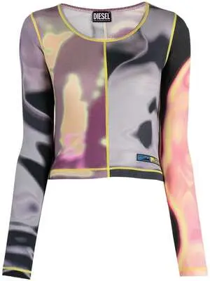 DIESEL® Graphic-print Long-sleeved T-shirt