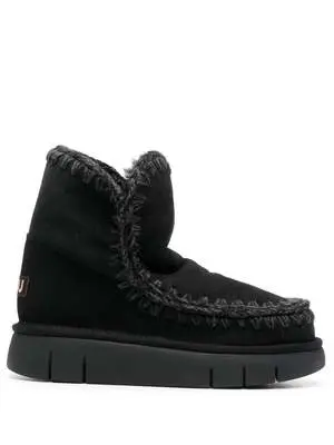 Mou Suede Ankle Boots - Black