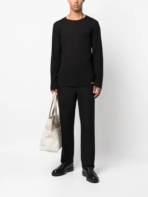 JIL SANDER Long-sleeved Cotton T-shirt - Black