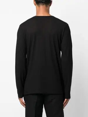 JIL SANDER Long-sleeved Cotton T-shirt - Black