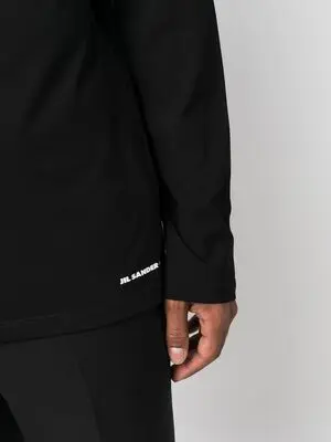 JIL SANDER Long-sleeved Cotton T-shirt - Black