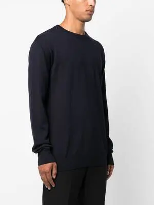 JIL SANDER Crew-neck Wool Jumper - Blue