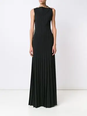 Vera Wang Pleated Plastron Gown
