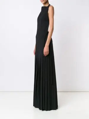 Vera Wang Pleated Plastron Gown