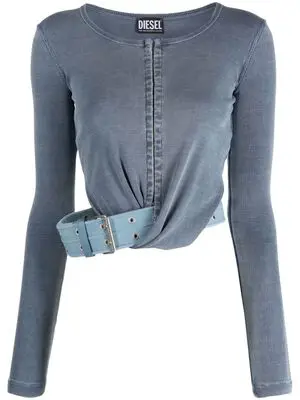 DIESEL® Belted-waist Long-sleeved T-shirt
