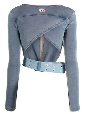 DIESEL® Belted-waist Long-sleeved T-shirt