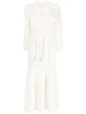 Zimmermann Crochet-detail Long-sleeve Maxi Dress - White