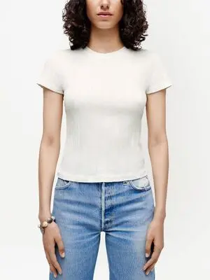 RE/DONE Pointelle-knit Cotton T-shirt