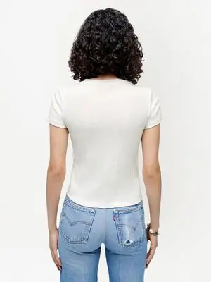 RE/DONE Pointelle-knit Cotton T-shirt