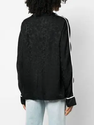 Off-White Floral Jacquard V-neck Blouse