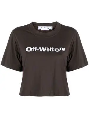 Off-White Cropped Logo T-shirt