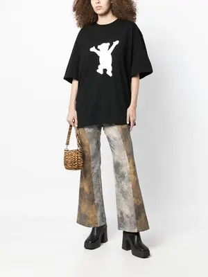 We11Done Teddy Bear Print T-shirt - Black