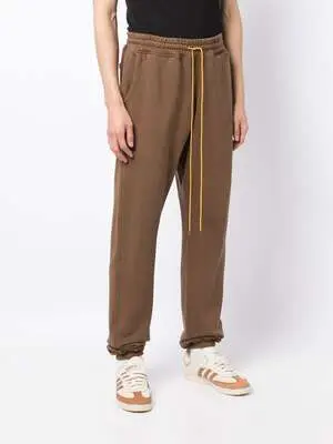 Rhude Drawstring-waist Cotton Track Pants - Brown