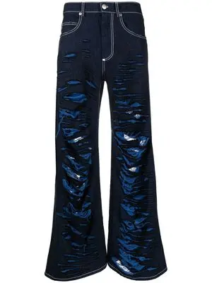 Marni Distressed Straight-leg Jeans