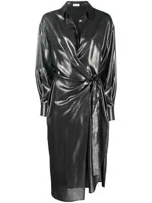 Brunello Cucinelli Shiny Wrap Dress