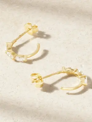 JENNIFER MEYER Mini Marquise 18-karat Diamond Hoop Earrings