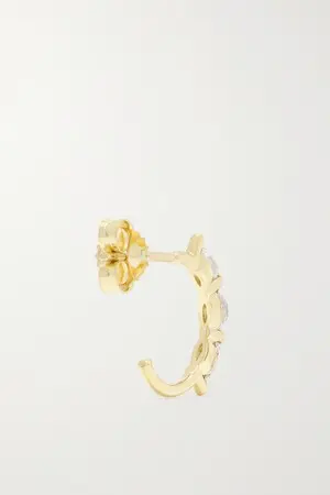 JENNIFER MEYER Mini Marquise 18-karat Diamond Hoop Earrings