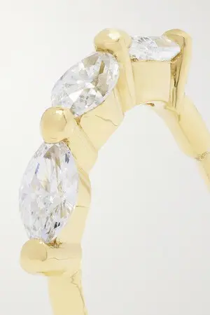 JENNIFER MEYER Mini Marquise 18-karat Diamond Hoop Earrings