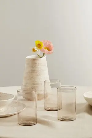 Brunello Cucinelli Set Of Four Water Glasses With Krion Holder