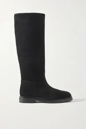 Legres Shearling-lined Suede Knee Boots