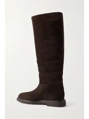 Legres Shearling-lined Suede Knee Boots - Brown