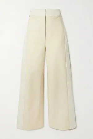 Khaite Leon Paneled Cotton Straight-leg Pants