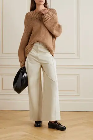 Khaite Leon Paneled Cotton Straight-leg Pants