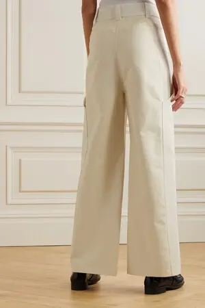 Khaite Leon Paneled Cotton Straight-leg Pants