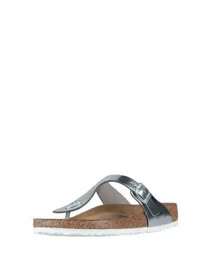 BIRKENSTOCK Thong Sandal In Soft Leather - Silver