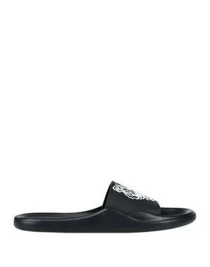 Kenzo Rubber Slides With Printed Logo - Black