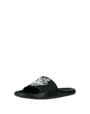 Kenzo Rubber Slides With Printed Logo - Black